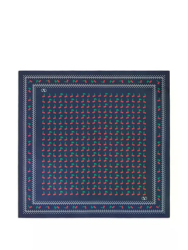 Valentino Garavani Cherryfic Silk Scarf - Blue