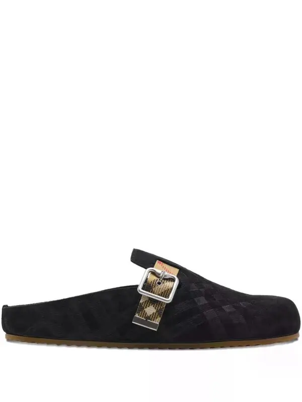 Burberry Suede Clogs - Black