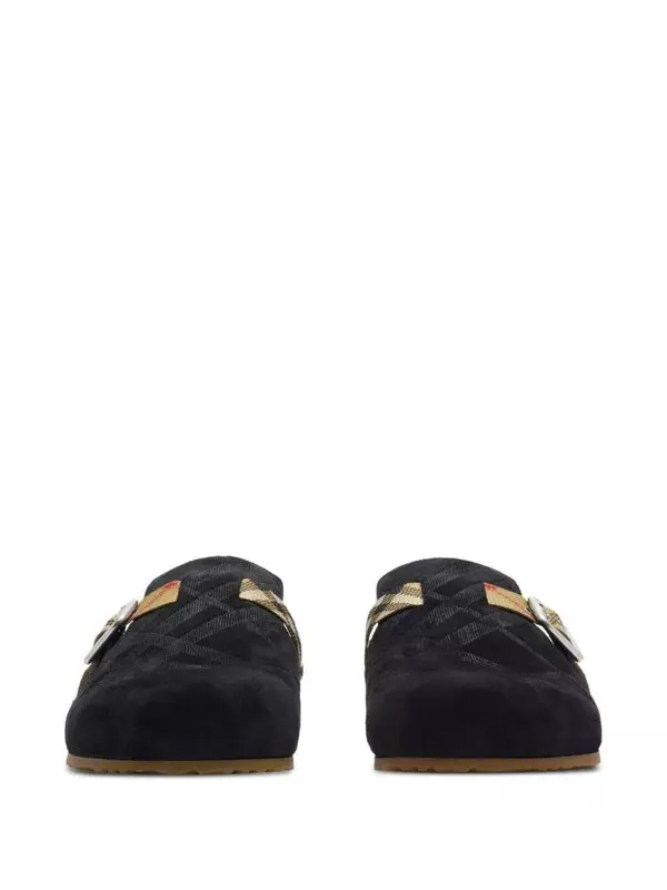 Burberry Suede Clogs - Black