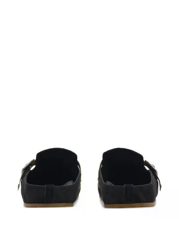 Burberry Suede Clogs - Black