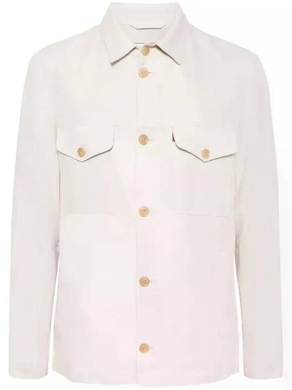 Luciano Barbera Button-up Linen Shirt Jacket