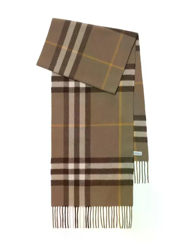 Burberry Checked Cashmere Scarf - Brown