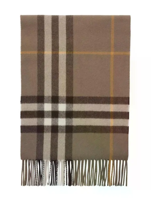 Burberry Checked Cashmere Scarf - Brown