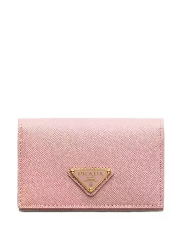 Prada Saffiano Leather Card Holder - Pink