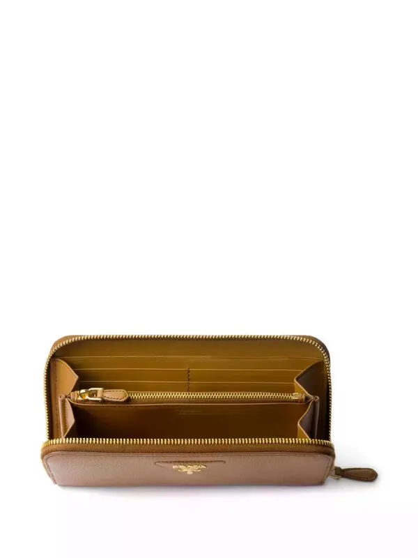 Prada Large Zip-around Wallet - Brown