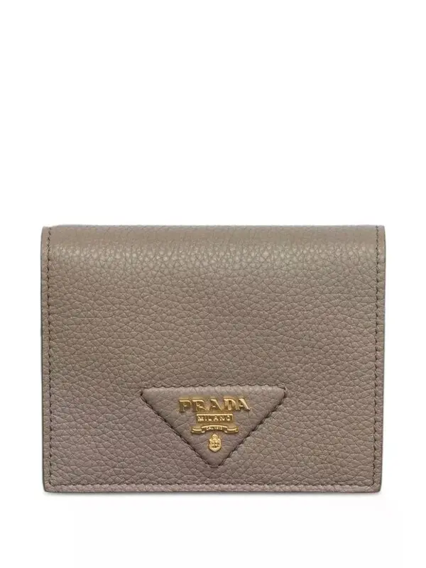 Prada Small Triangle-logo Wallet - Neutrals