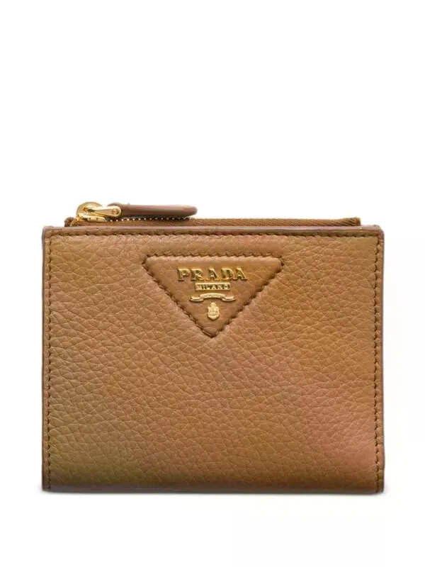 Prada Small Grained-leather Wallet - Brown