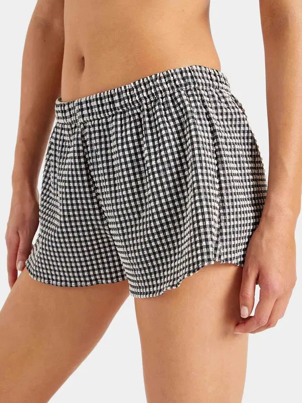 Hunza G Resort Swim Short - Black Gingham