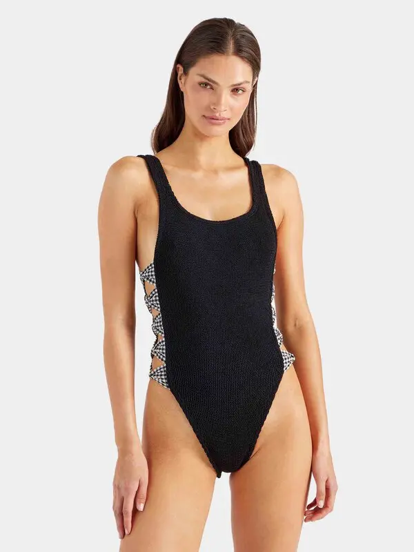 Hunza G Tiffany One-piece Swimsuit - Black Gingham