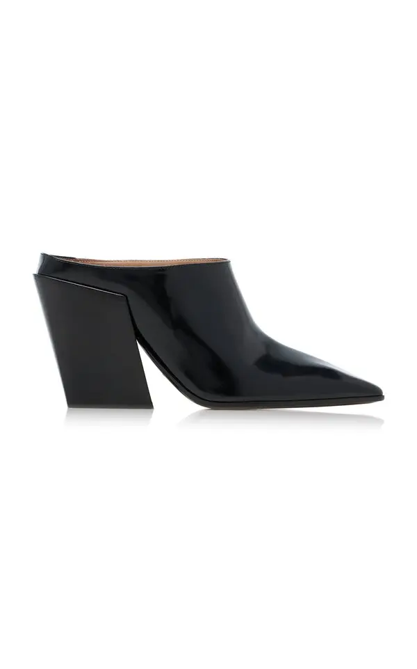 Bottega Veneta Leather Mule Pumps - Black