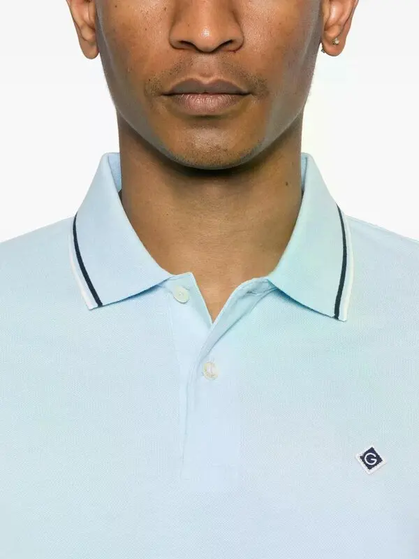 Gant Logo-appliqué Polo Shirt - Blue