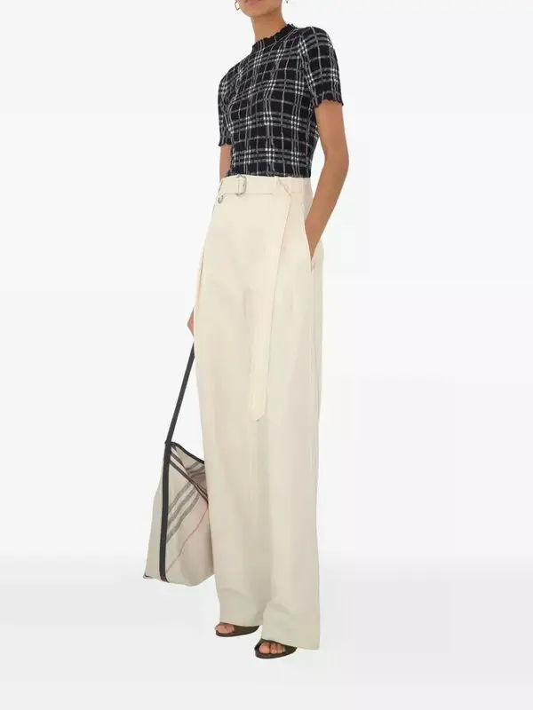 Burberry Gabardine Belted Trousers