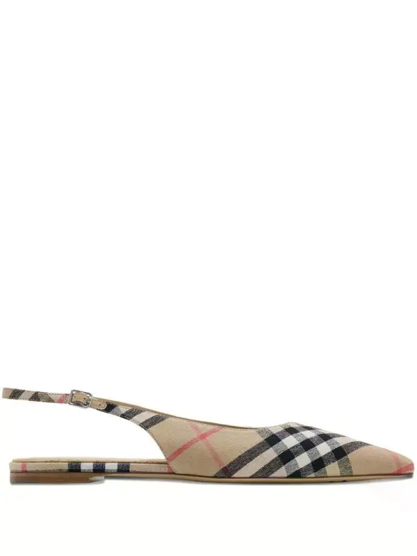 Burberry Checked Ballet Flats - Neutrals