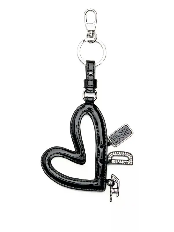 DIESEL® Heart-shaped Keychain - Black
