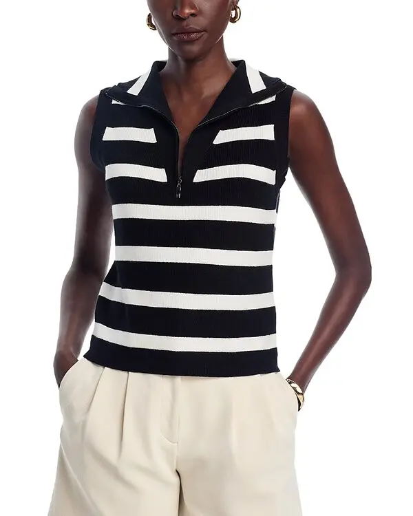 SIONI Sleeveless Striped Sweater