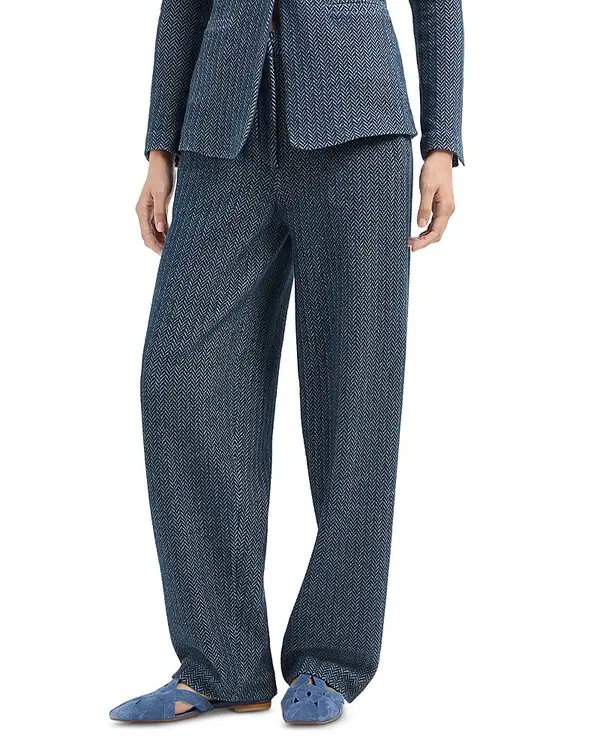 Emporio Armani Jersey Two Tone Chevron Trousers - Blue Grey