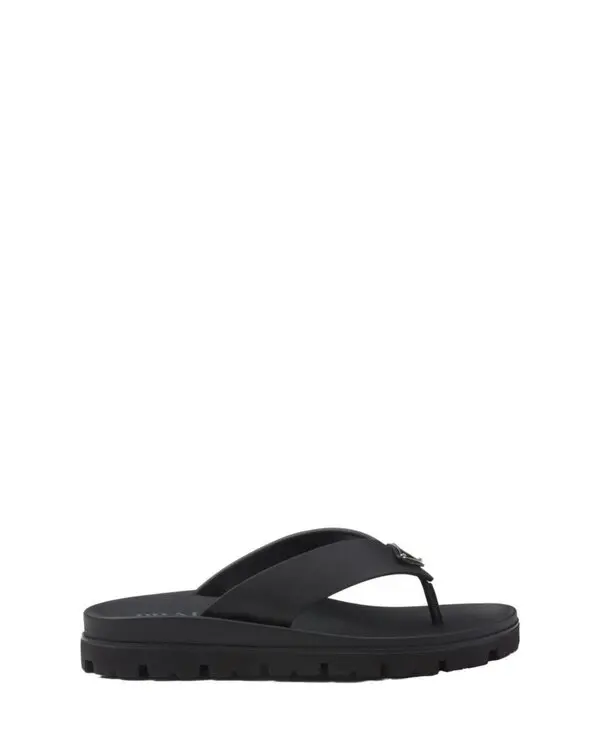 Prada Rubber Thong Sandals - Black