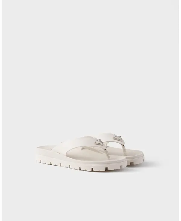 Prada Rubber Thong Sandals - Neutral
