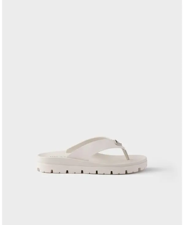 Prada Rubber Thong Sandals - Neutral