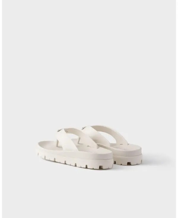 Prada Rubber Thong Sandals - Neutral