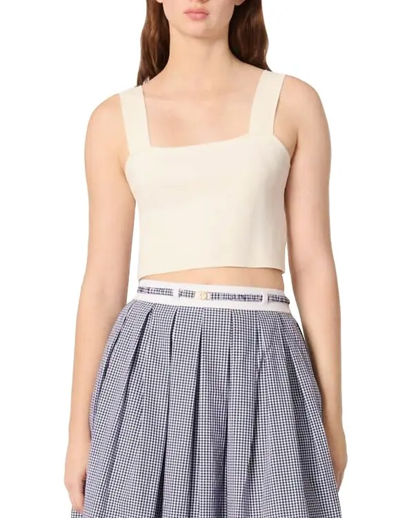 Maje Knit Crop Top - Ecru