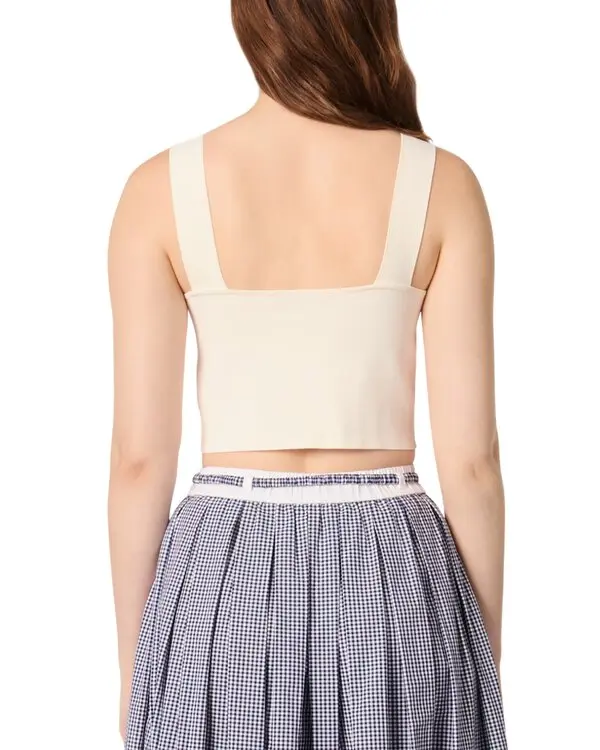 Maje Knit Crop Top - Ecru