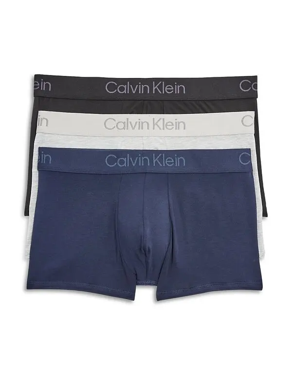 Calvin Klein Ultra Soft Modal Trunks, Pack Of 3 - Black/white/blue