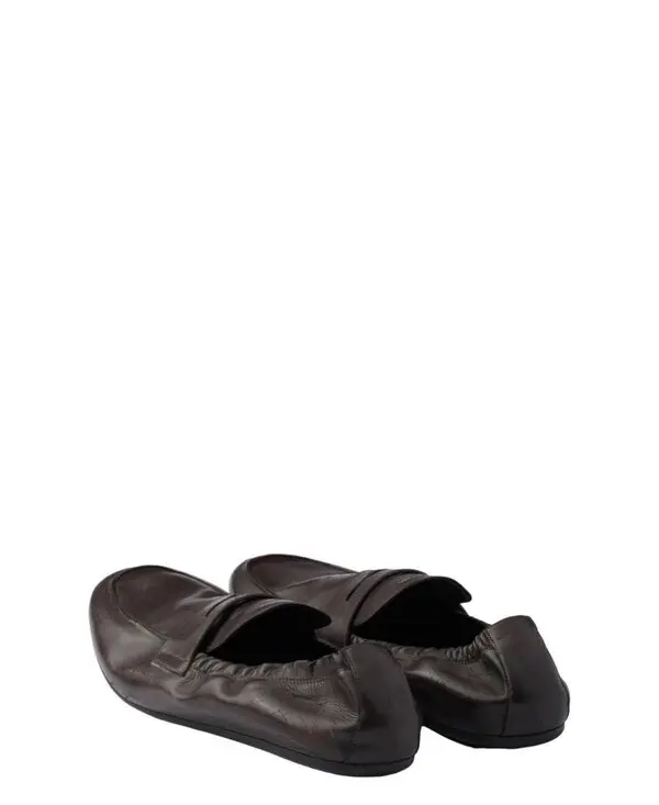 Prada Shuffle Antiqued Leather Loafers - Brown