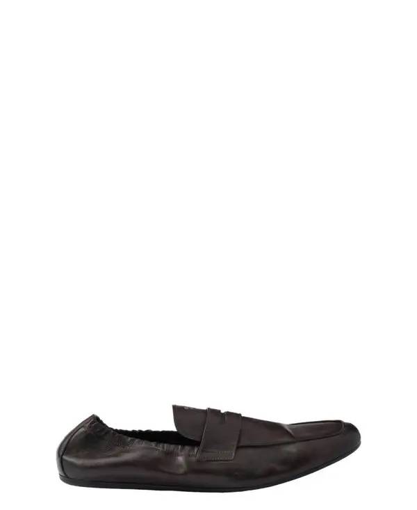 Prada Shuffle Antiqued Leather Loafers - Brown