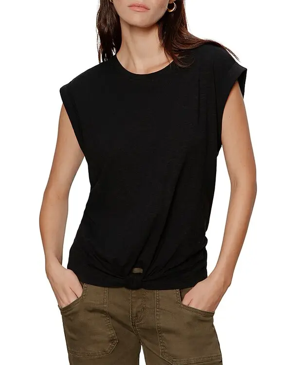 Sanctuary Knotted Hem Muscle Tee - Black