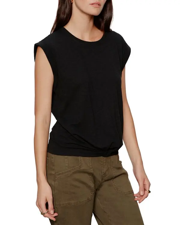 Sanctuary Knotted Hem Muscle Tee - Black