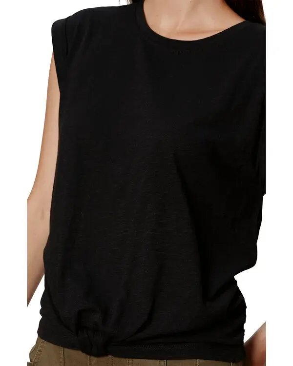 Sanctuary Knotted Hem Muscle Tee - Black