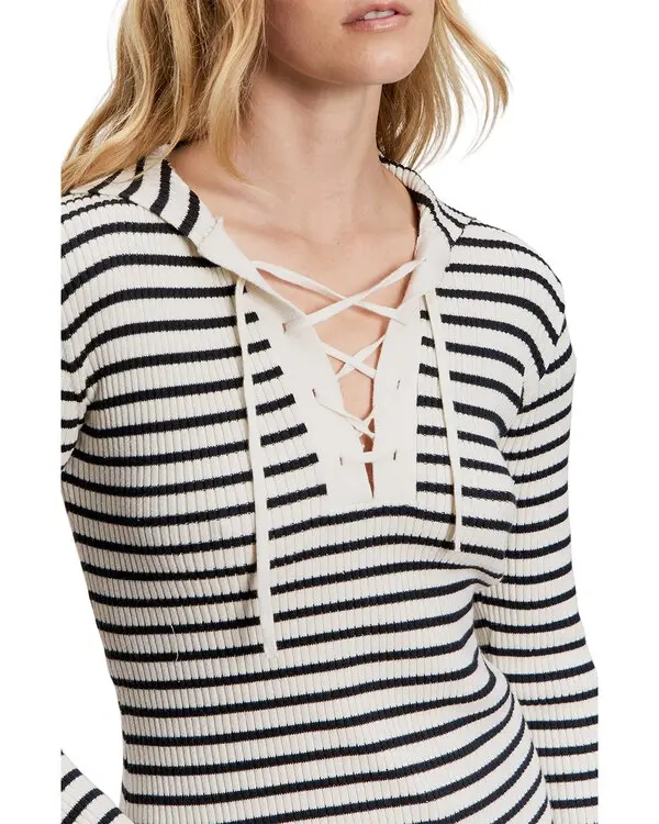 Sanctuary Striped Lace-up Sweater