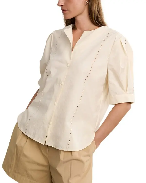 Jenni Kayne Harper Blouse - Warm Ivory