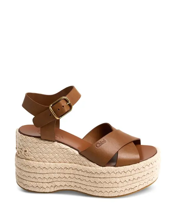 Chloé Isla Espadrille Sandals - Ginger Brown