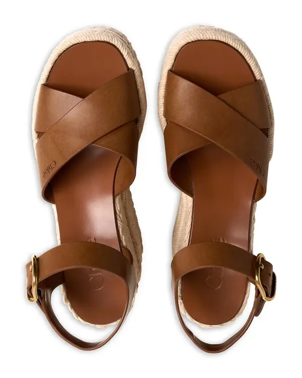 Chloé Isla Espadrille Sandals - Ginger Brown