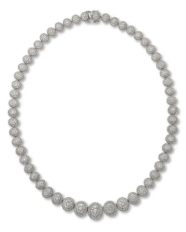 Bloomingdale'S Diamond Graduated Pave Necklace 12 Tcw - White