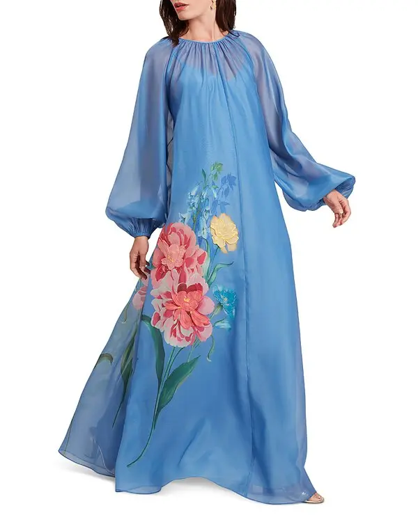 Ted Baker London Niicoh Volume Sleeve Organza Maxi Dress
