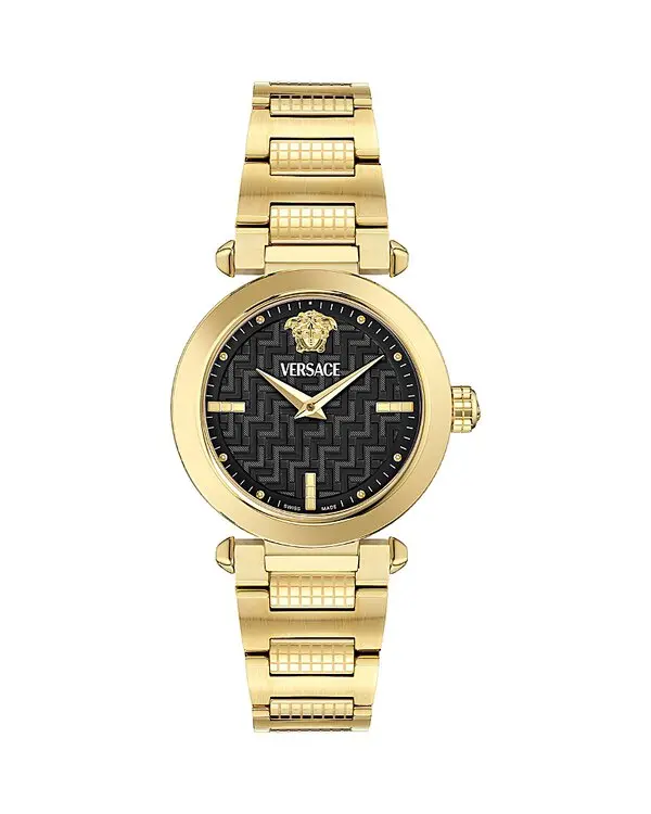Versace Greek Watch, 35mm - Black/gold