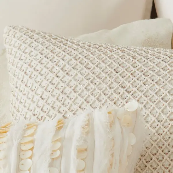 Donna Karan New York Home Beaded Netting Decorative Pillow, 18 X18