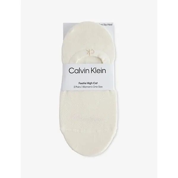 Calvin Klein Footie High-cut Mesh Liner Socks - Off White