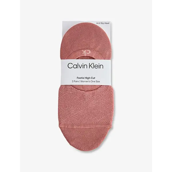 Calvin Klein Footie High-cut Mesh Liner Socks - Pink Combo