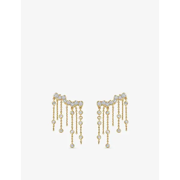 Astley Clarke Asteri 14ct Yellow-gold Lab-grown Diamond Chain Crawler Earrings - Yellow Gold