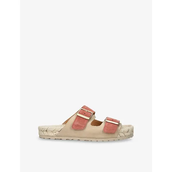 Manebí La Havana Hemp And Suede Sandals - Salmon