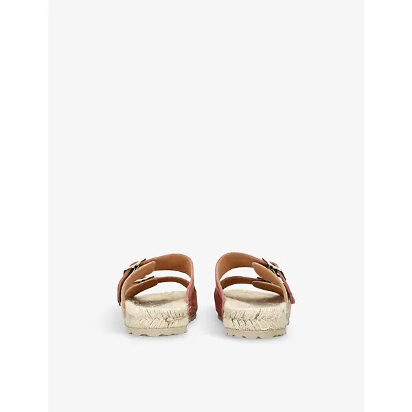 Manebí La Havana Hemp And Suede Sandals - Salmon
