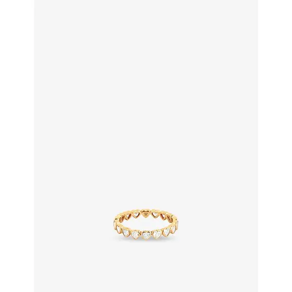 ASTRID & MIYU Bezel Heart Eternity Band Ring - Gold