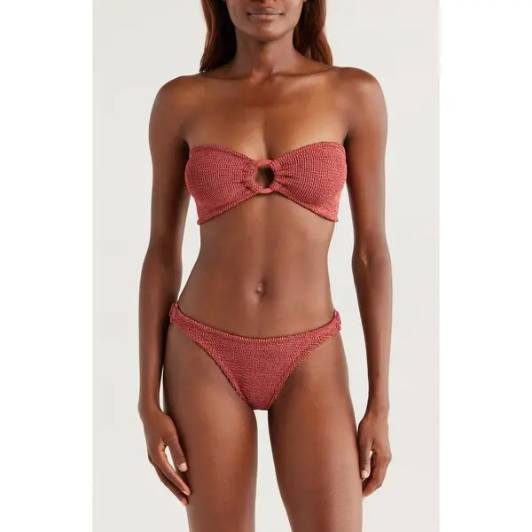 Hunza G Gloria O-ring Two-piece Swimsuit - Metallic Rosewood