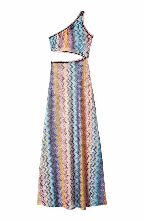Missoni Long One-shoulder Cover-up With Cut-out Detail