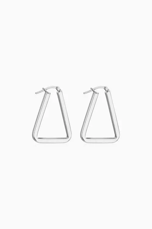 ORADINA Trinity Midi Hoop Earrings - Silver