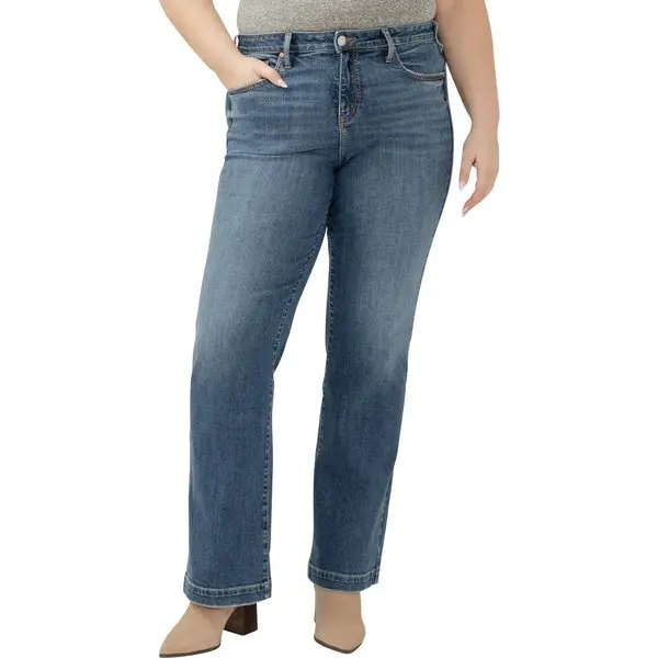 SILVER JEANS CO. Avery Curvy Relaxed Straight Leg Trouser Jeans